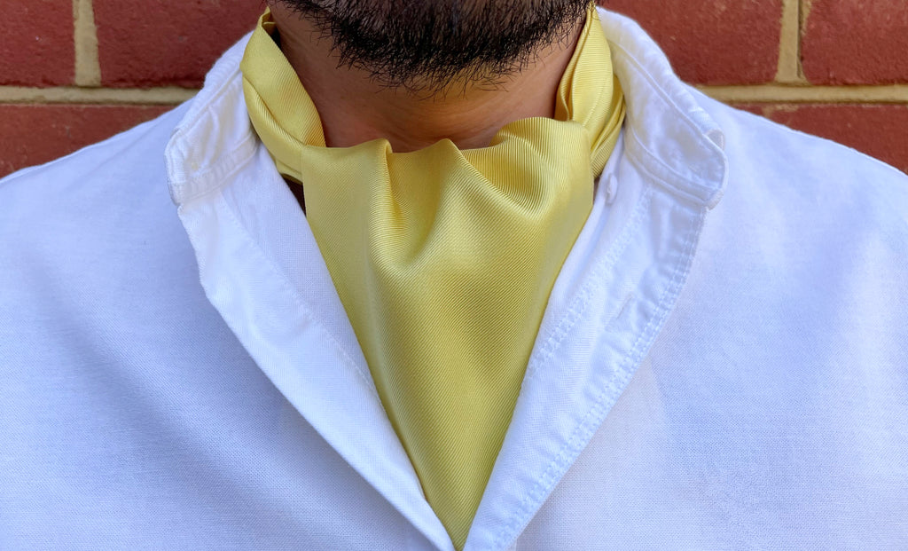SHERBET LEMON - Hand-Dyed Plain Yellow Silk Day Cravat – Cravat Club
