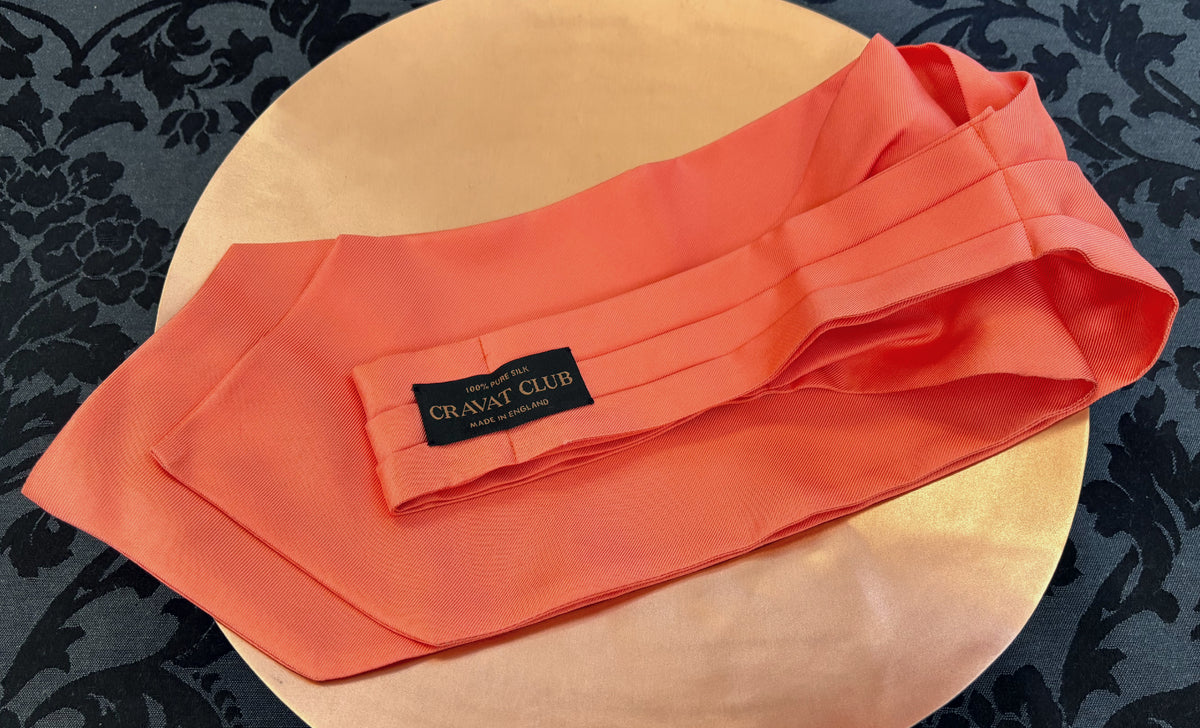PAPAYA - Hand-Dyed Plain Coral Orange Silk Day Cravat – Cravat Club