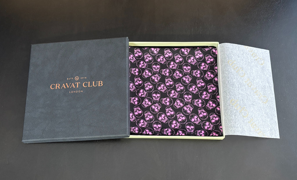 CRONOS - Printed Silk Pocket Square - Cravat Club London