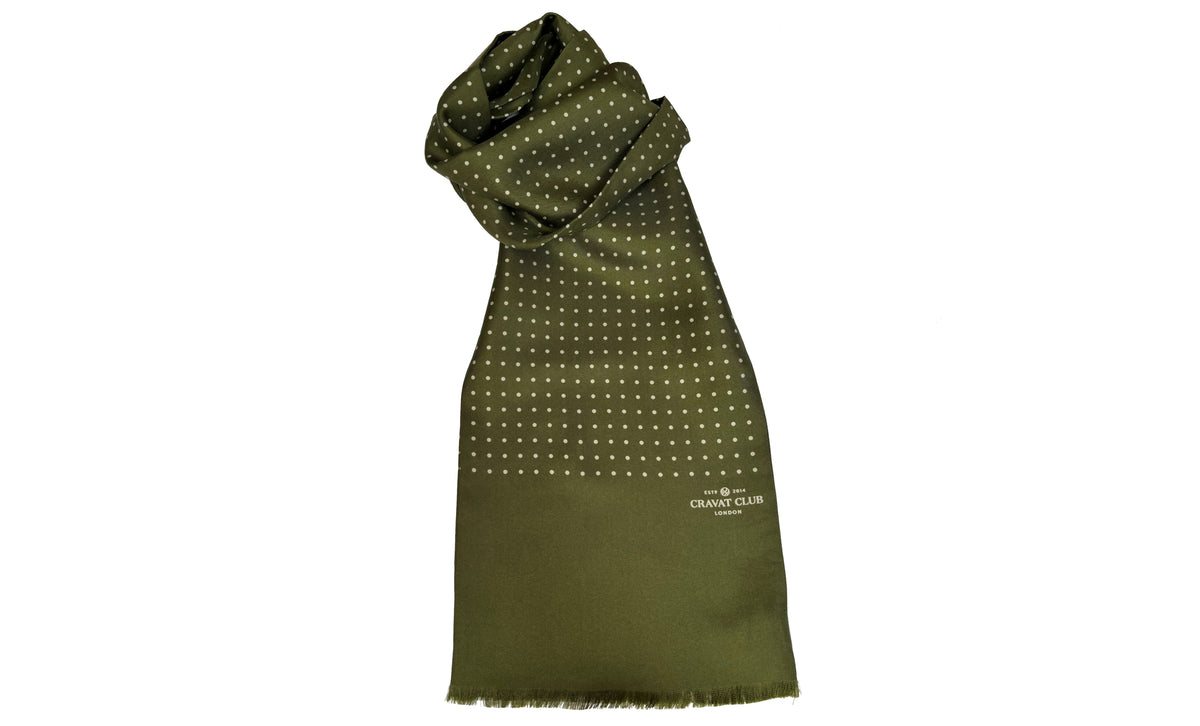 DYLAN - Men's Polka Dot Silk Evening Scarf - Cravat Club London