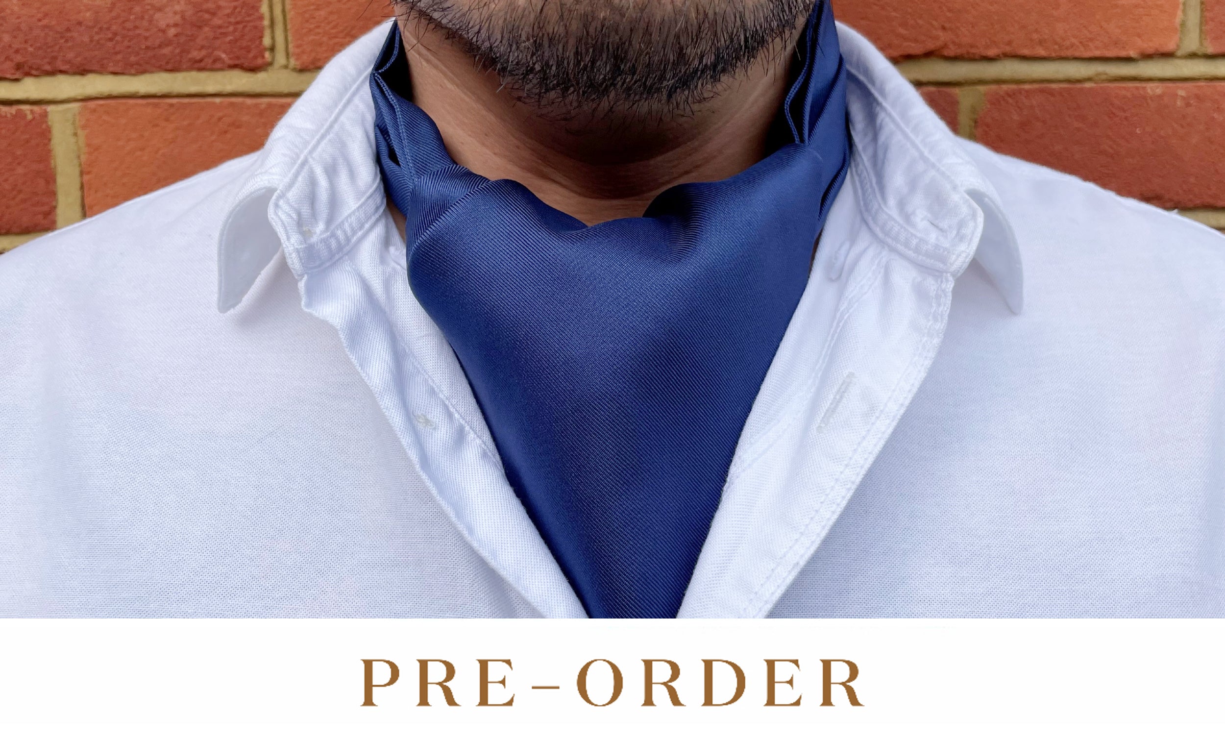 NIGHTFALL - Hand-Dyed Plain Navy Blue Silk Day Cravat – Cravat Club