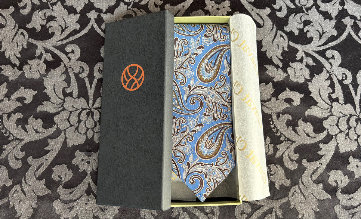 ORPHEUS - Men's Printed Silk Tie - Cravat Club London