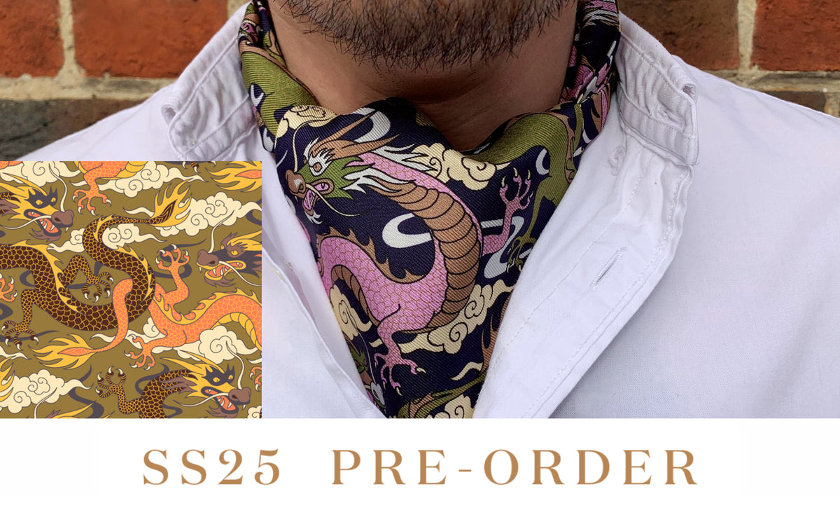 TATSU - Printed Silk Day Cravat - Cravat Club London