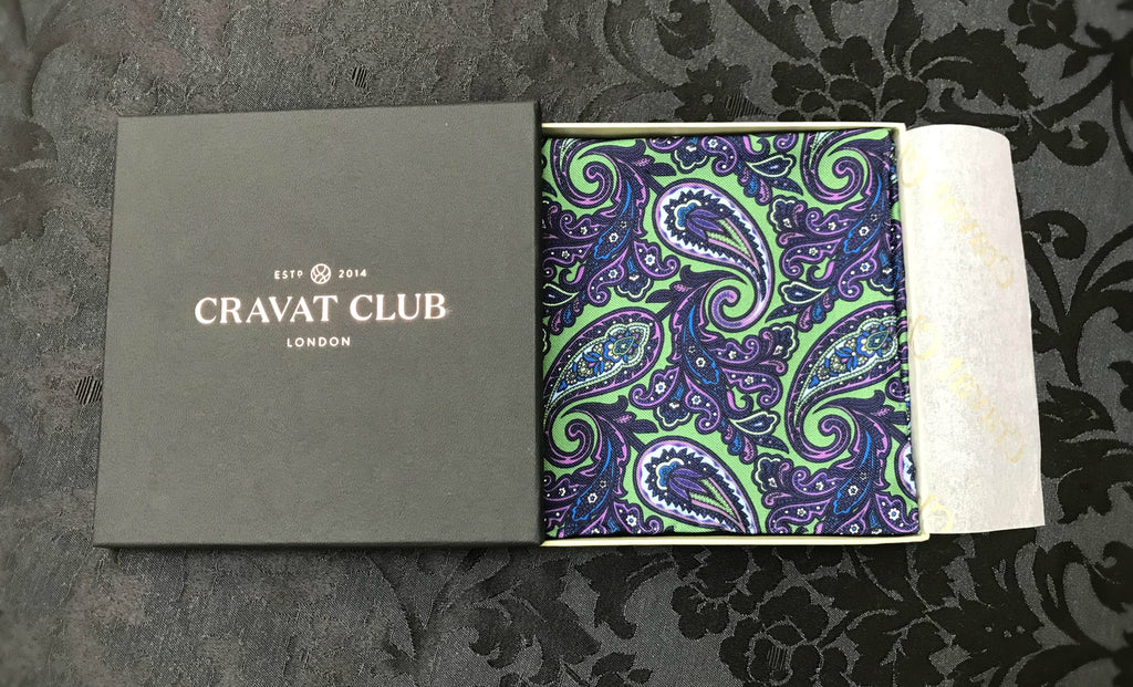 BOREAS - Printed Silk Pocket Square - Cravat Club London