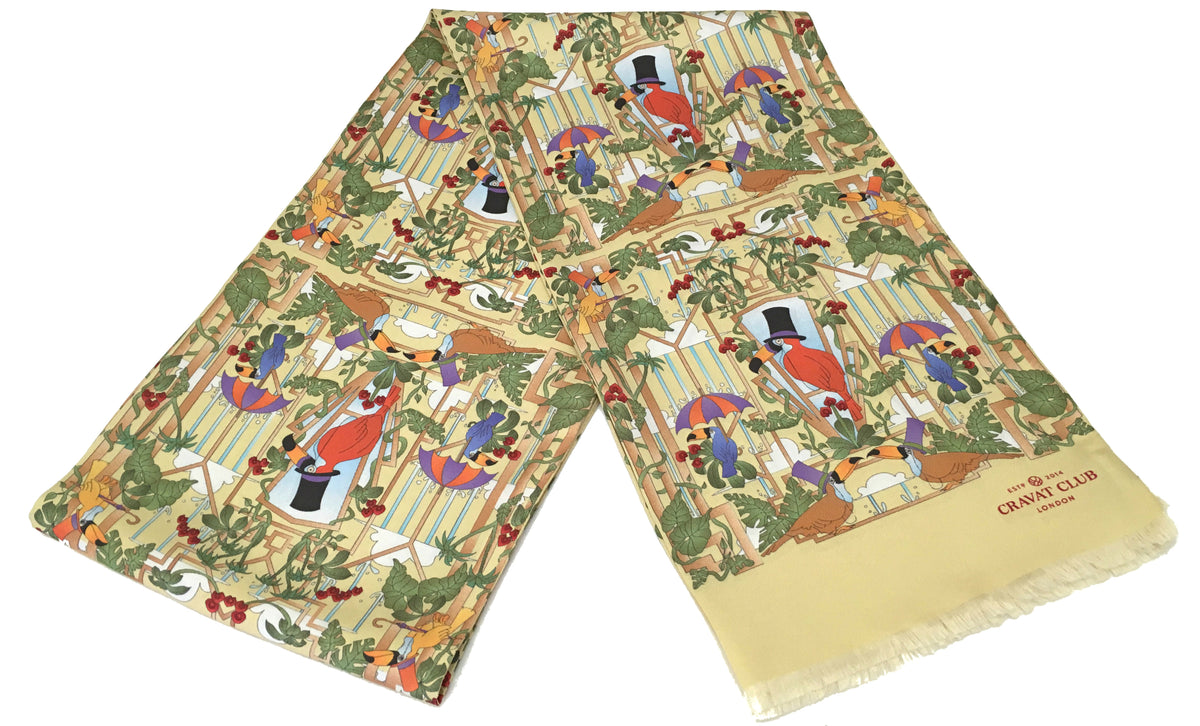 DECO ISLAND DAWN - Men's Printed Silk Scarf - Cravat Club London