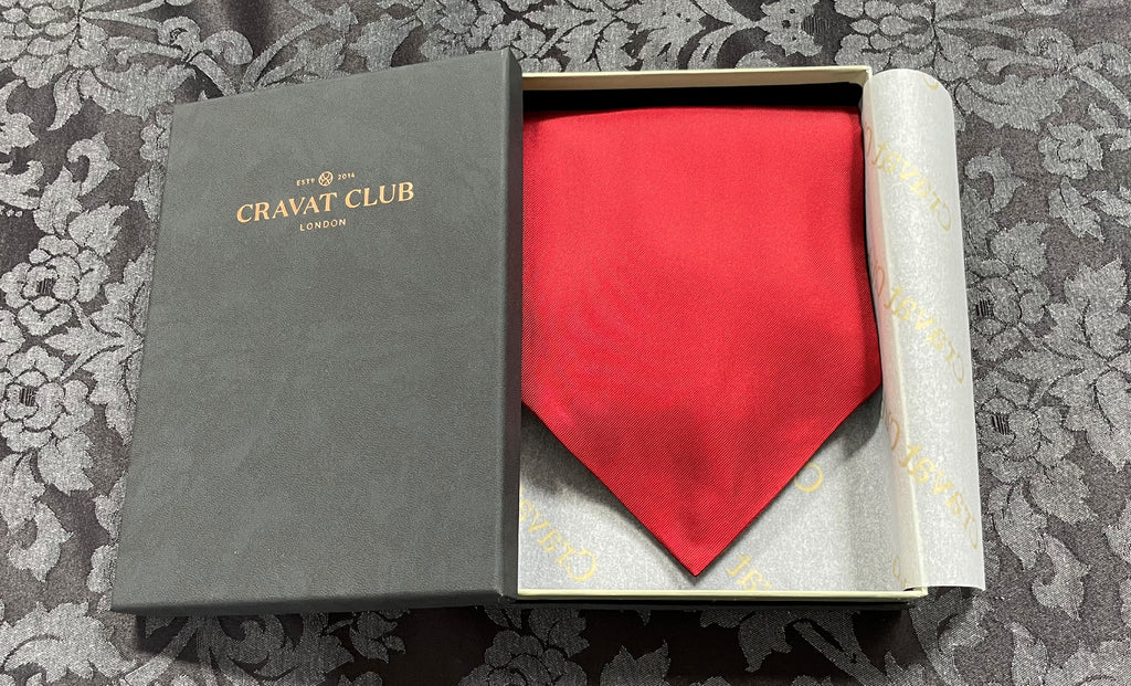 FIREBRICK - Hand-Dyed Plain Red Silk Day Cravat – Cravat Club