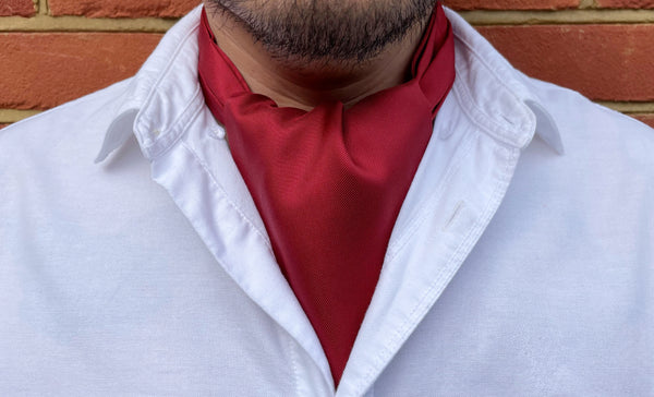FIREBRICK - Hand-Dyed Plain Red Silk Day Cravat – Cravat Club