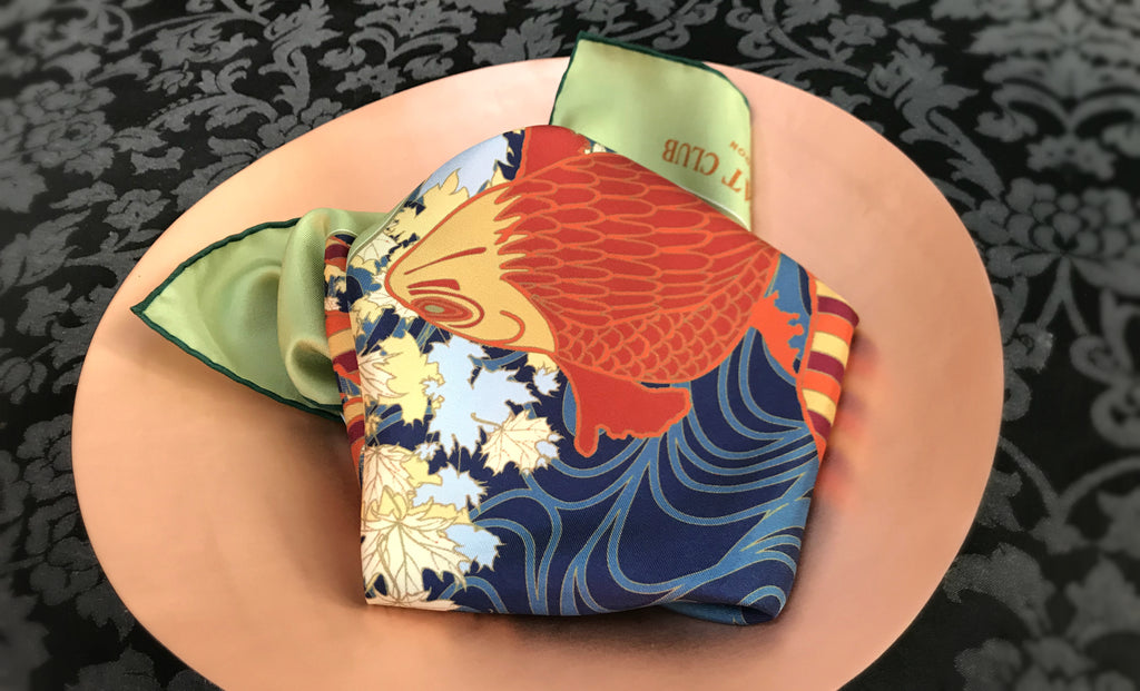KISSHO - Printed Silk Pocket Square - Cravat Club London