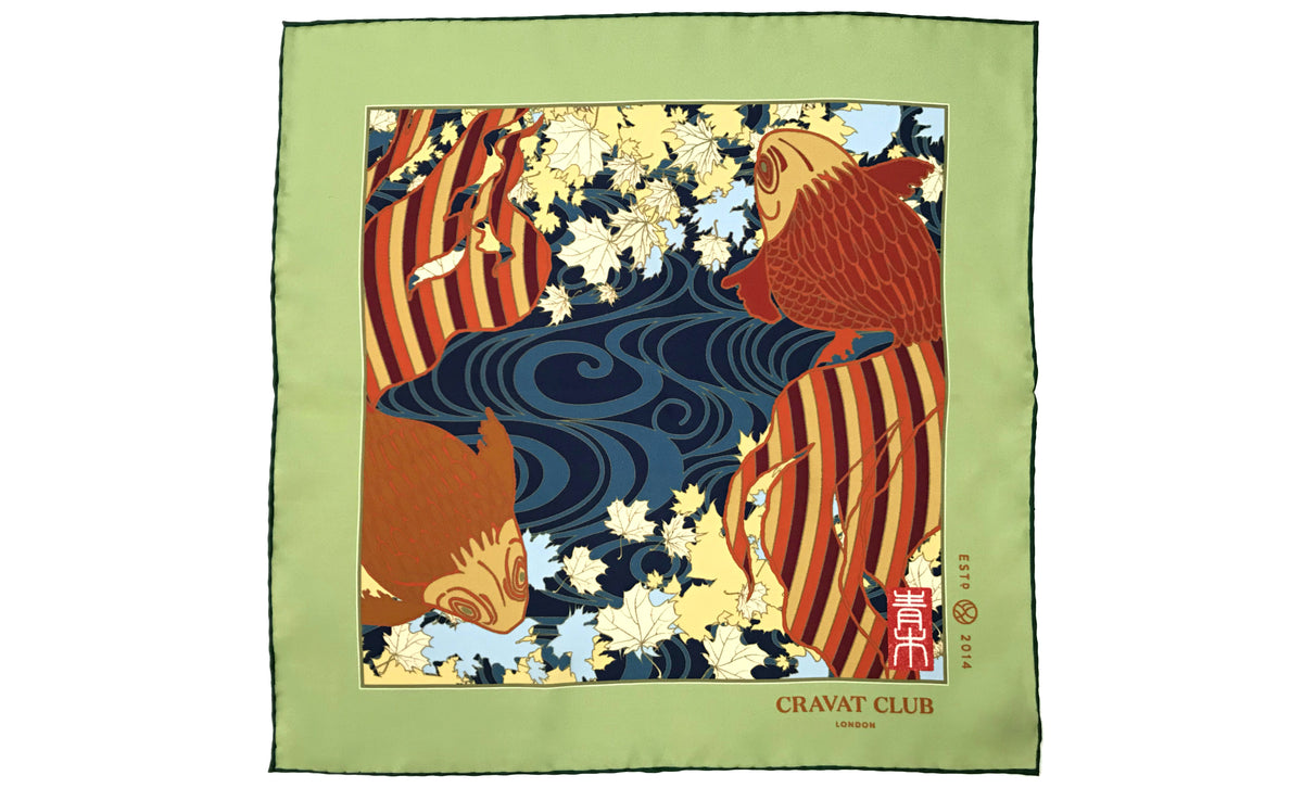 KISSHO - Printed Silk Pocket Square - Cravat Club London