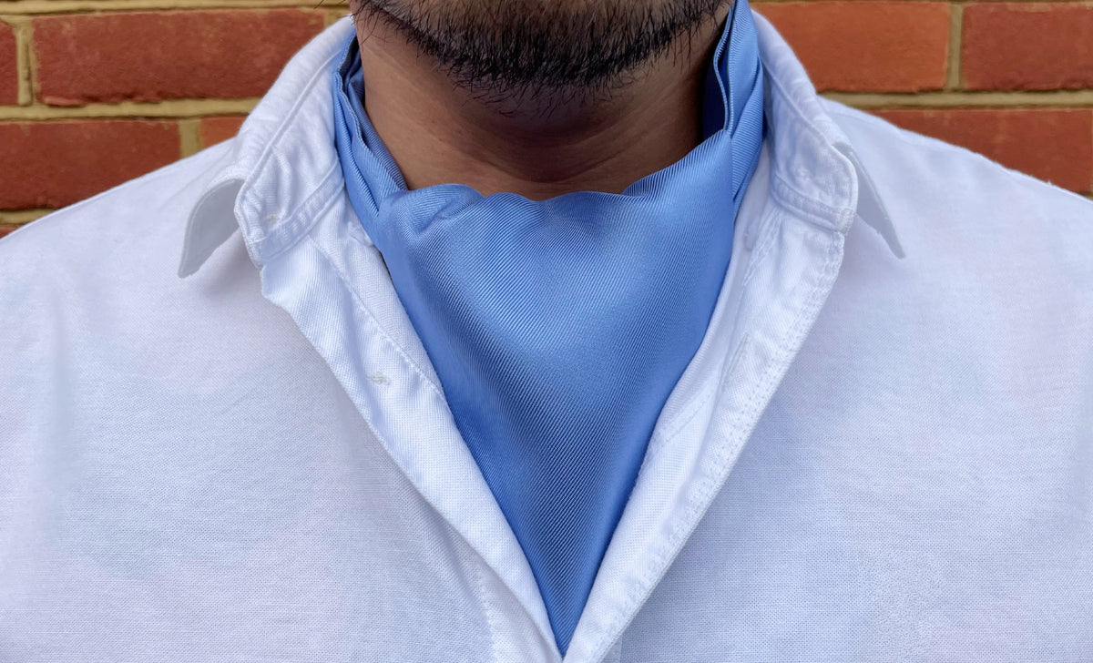 MAYA - Hand-Dyed Plain Light Blue Silk Day Cravat – Cravat Club