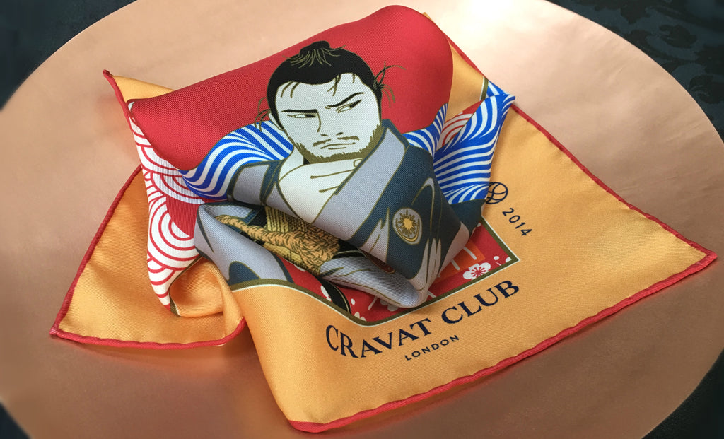 MUSASHI - Printed Silk Pocket Square - Cravat Club London