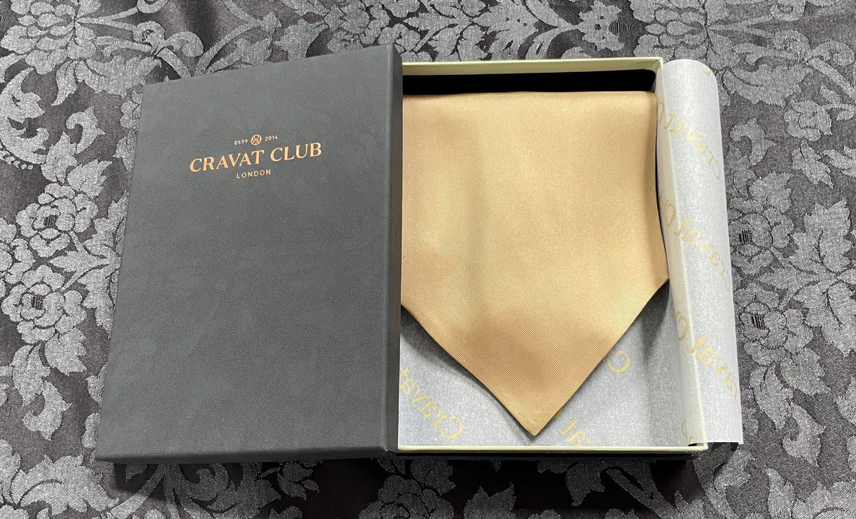 PHARAOH - Hand-Dyed Plain Sandy Gold Silk Day Cravat – Cravat Club