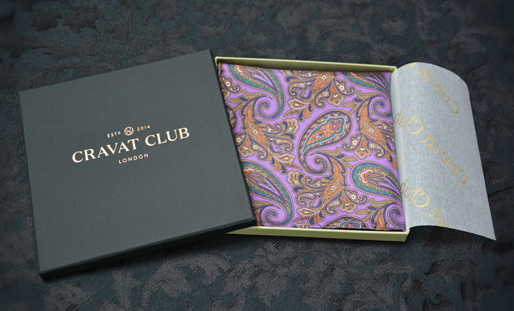ROMAIN - Printed Silk Pocket Square - Cravat Club London