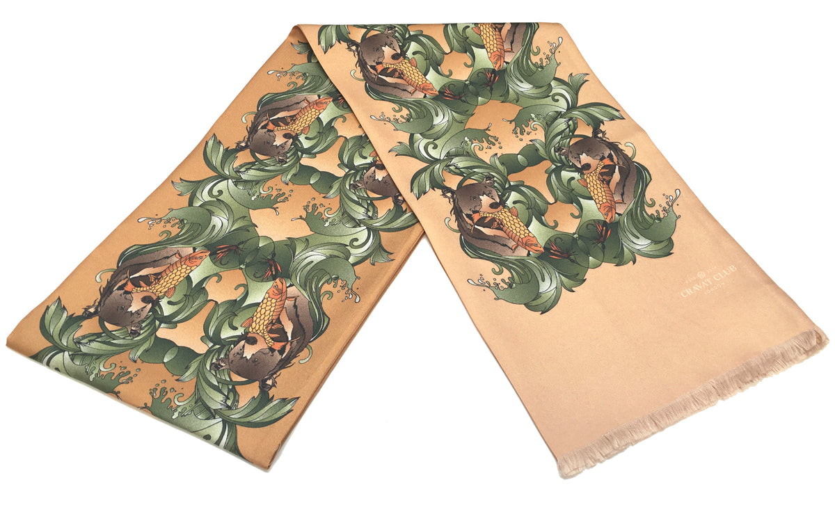 THE HUNTSMAN V - Printed Silk Evening Scarf - Cravat Club London