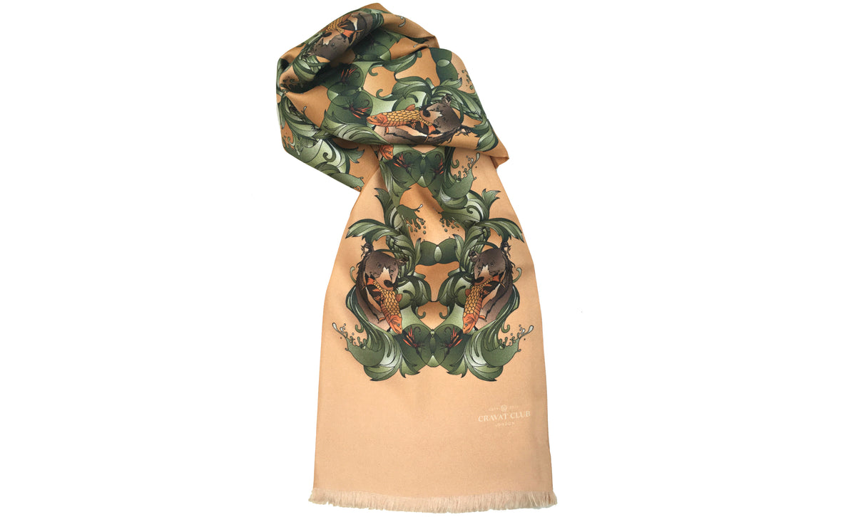 THE HUNTSMAN V - Printed Silk Evening Scarf - Cravat Club London