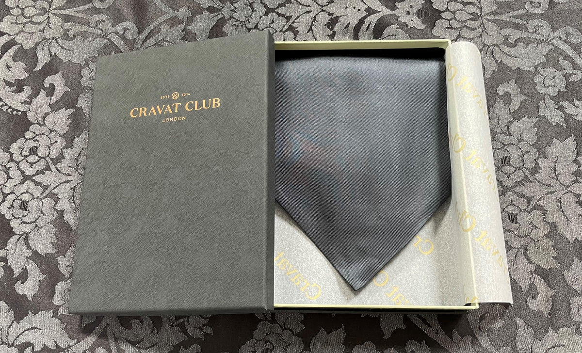 THUNDER - Hand-Dyed Plain Dark Grey Silk Day Cravat – Cravat Club